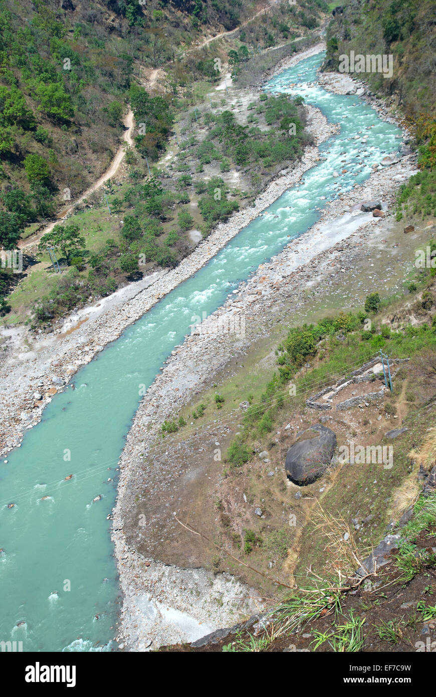Marsyangdi river, pass through the Tibetan valley Stock Photo - Alamy