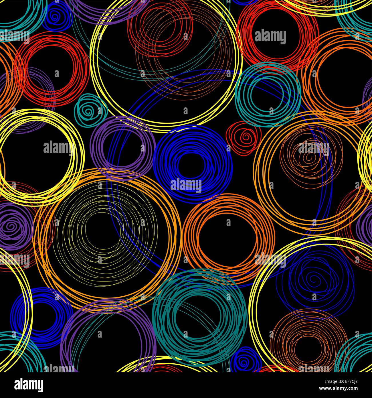 Vector abstract seamless vivid pattern with colored circles on the ...