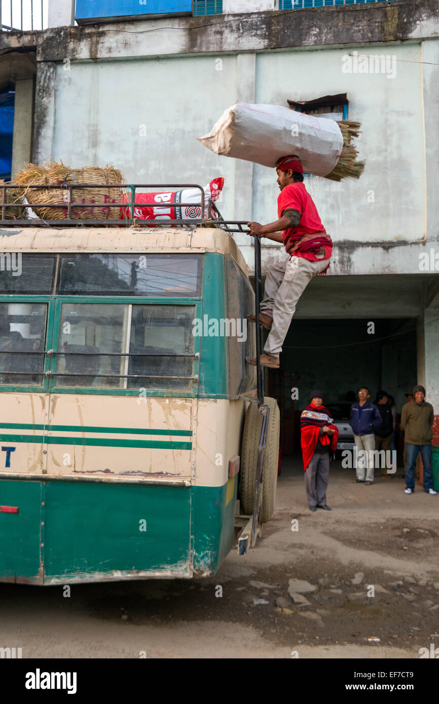 Bus with goods on the roof hi-res stock photography and images - Alamy