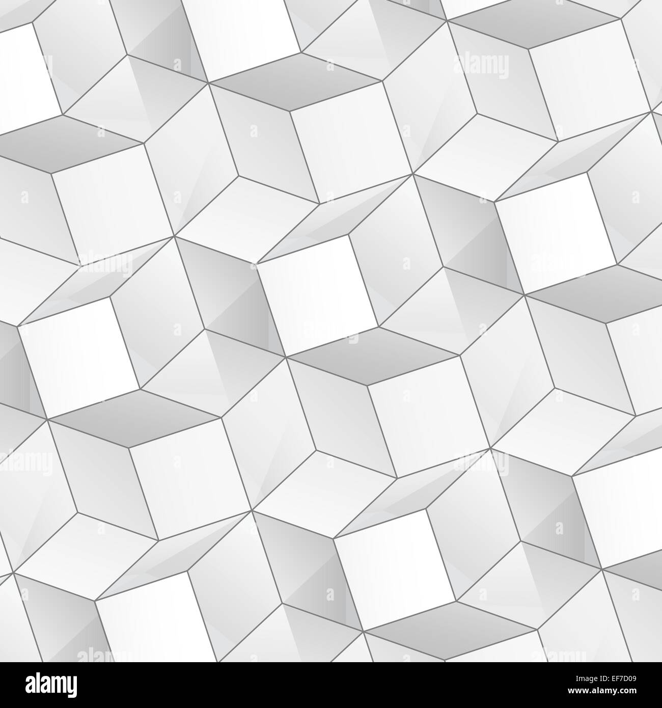 Vector abstract background with volume connected white cubes Stock ...