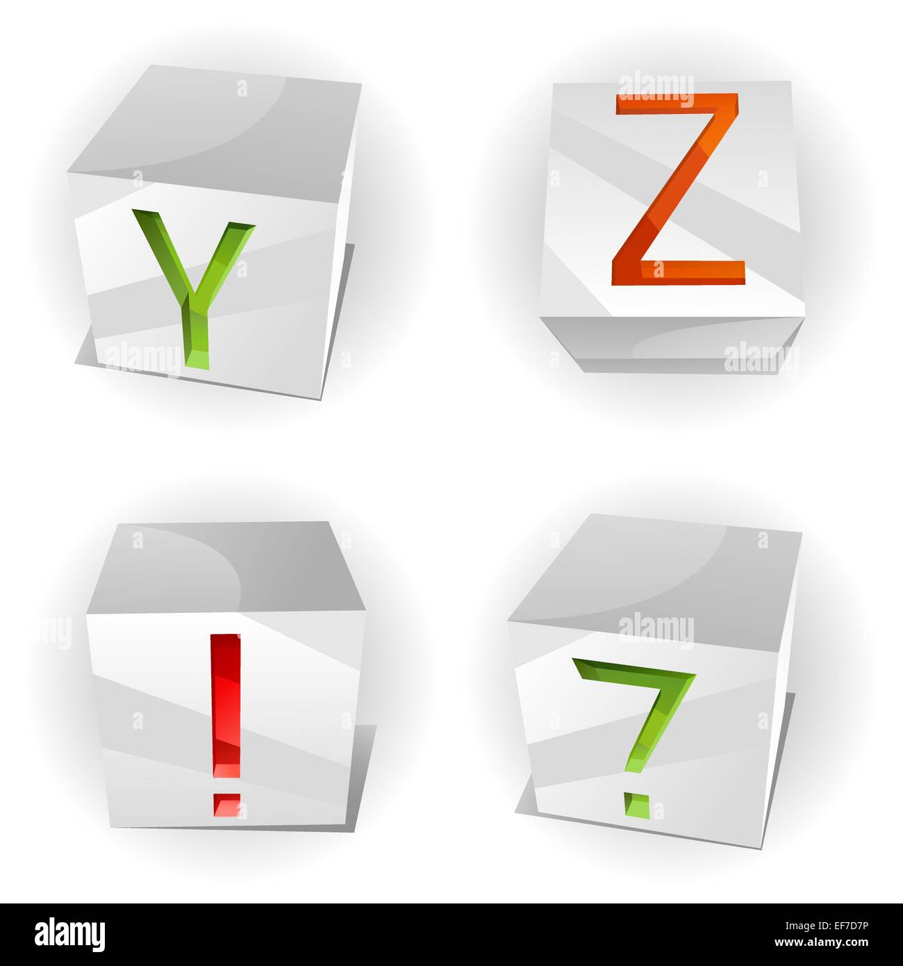 Vector 3D volume alphabet with shiny red, green and orange letters in ...