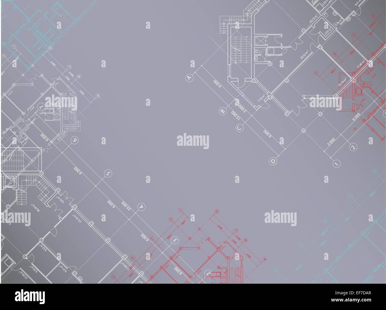 Vector gray architectural background with plans of buildings on the ...