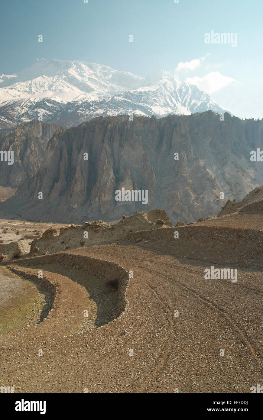 Tibetan field and mountain's landscape. Tibet, Nepal Stock Photo - Alamy