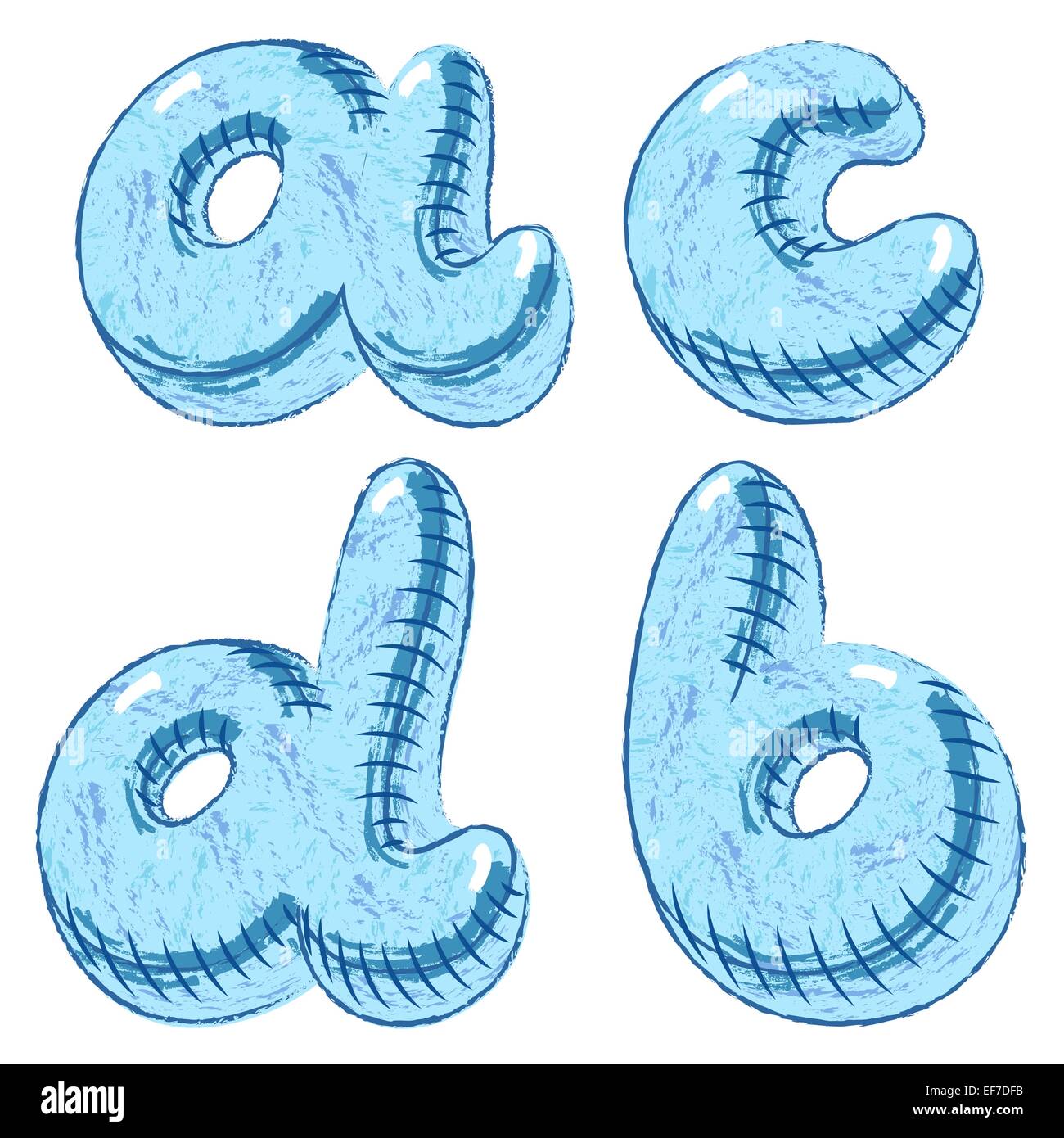 Blue grunge crayon hand drawn doodle alphabet letters A,B,C,D Stock ...