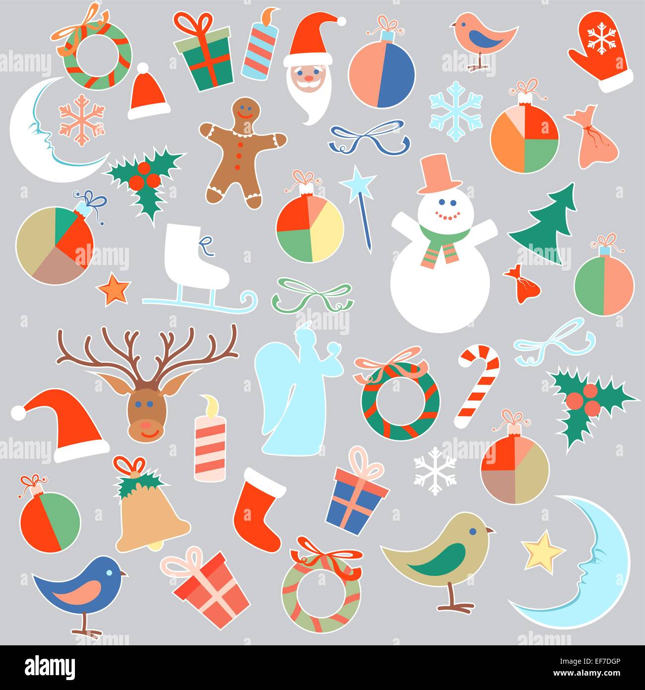 Decorative objects christmas on Stock Vector Images - Alamy