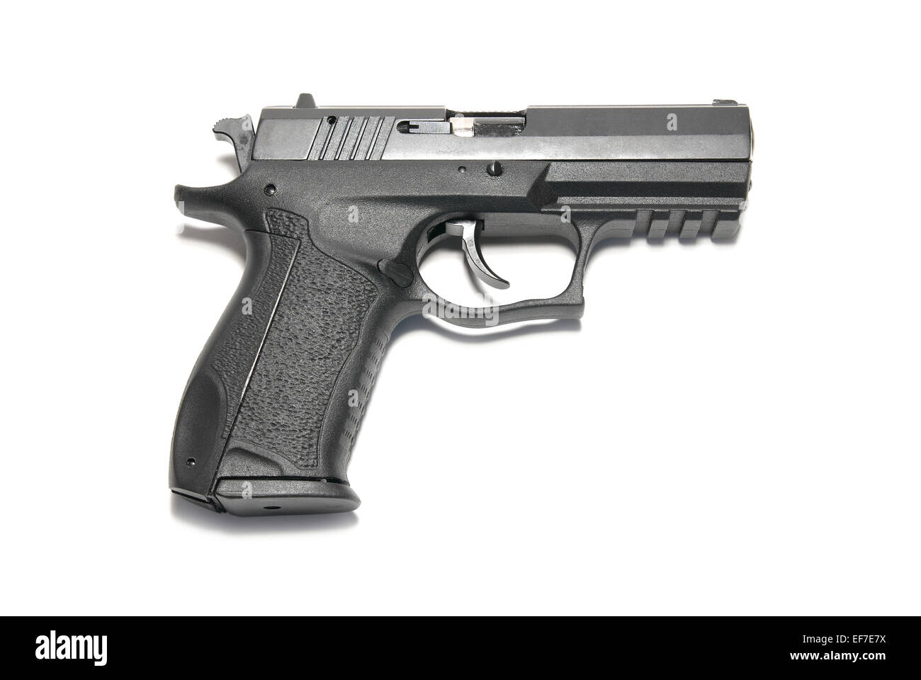The black gun isolated on white background Stock Photo - Alamy