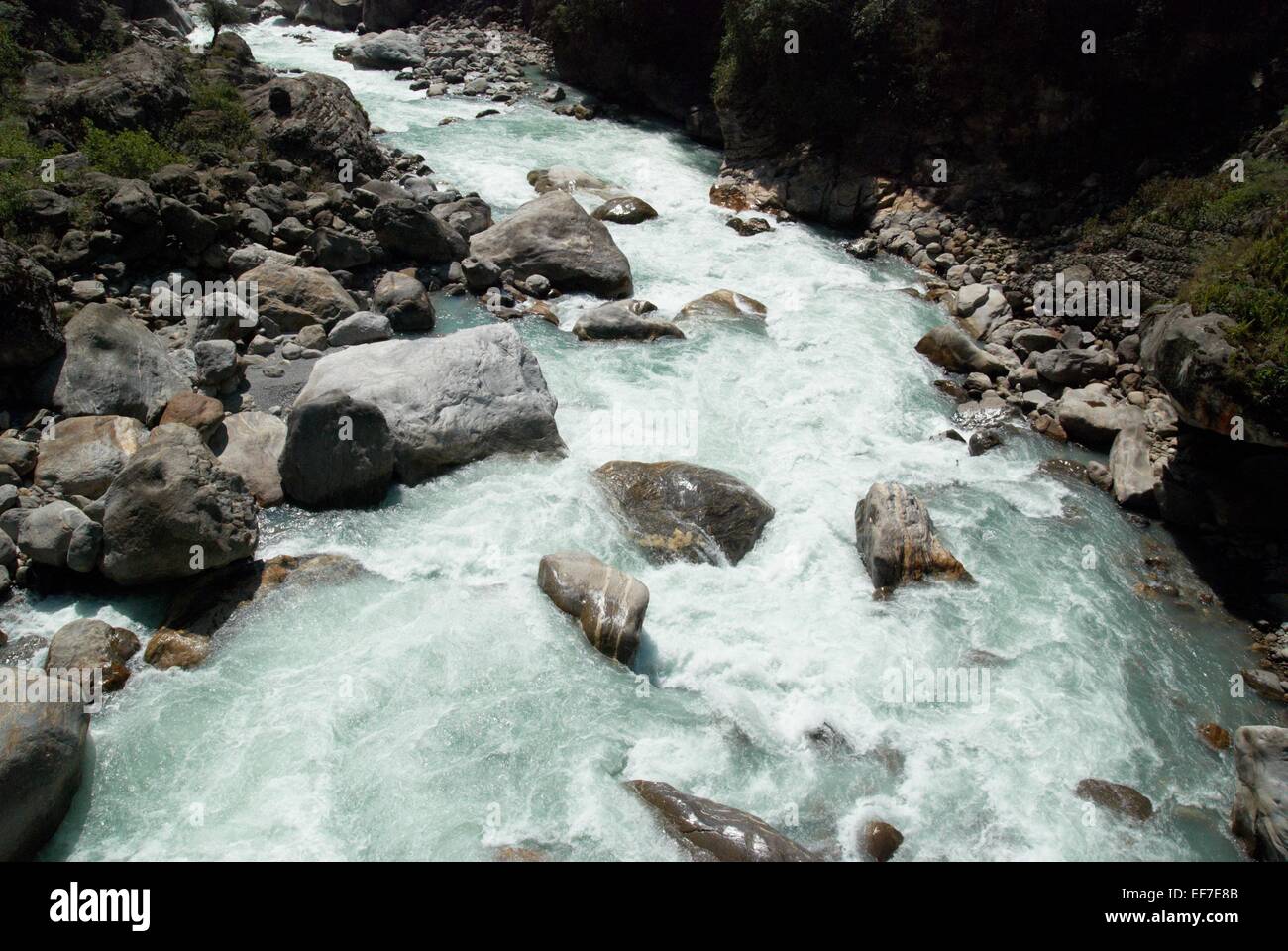 Marsyangdi river, pass through the Tibetan valley Stock Photo - Alamy