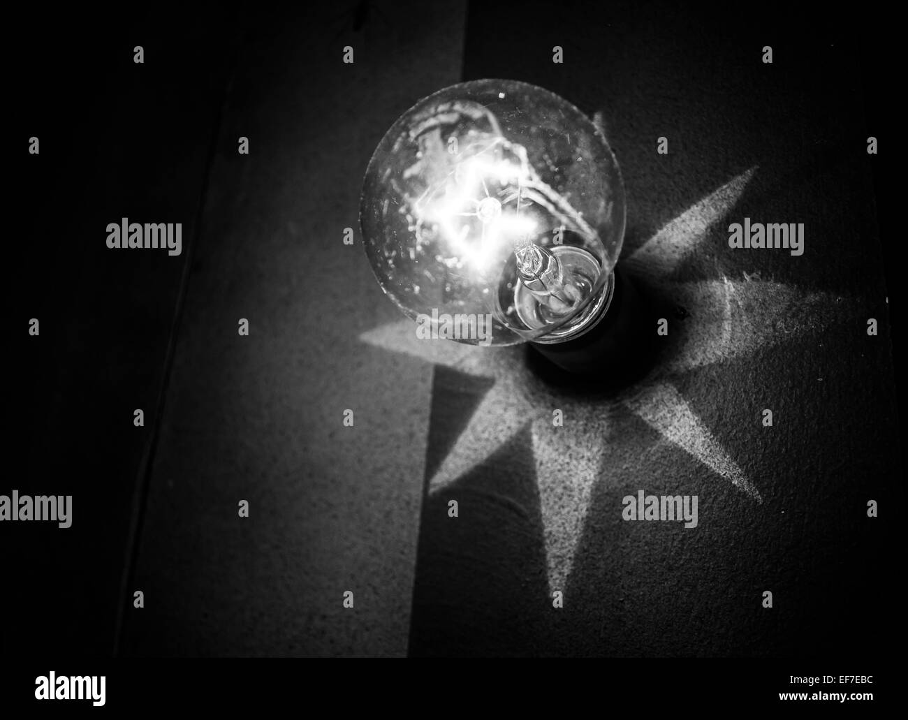 A black and white light bulb from a circus backdrop Stock Photo - Alamy