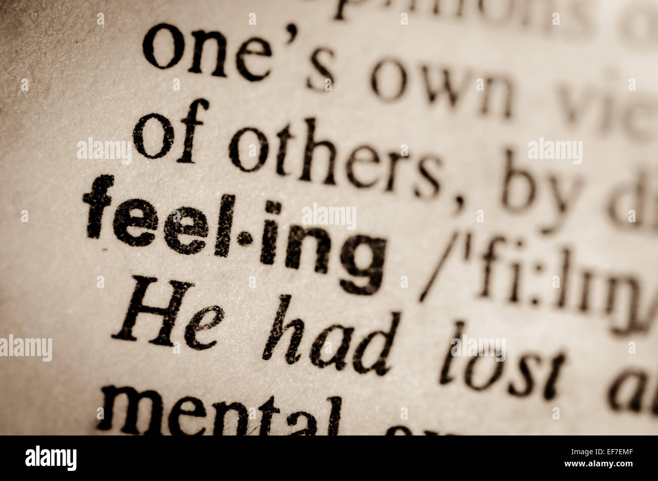 Definition word affection in dictionary hi-res stock photography and ...