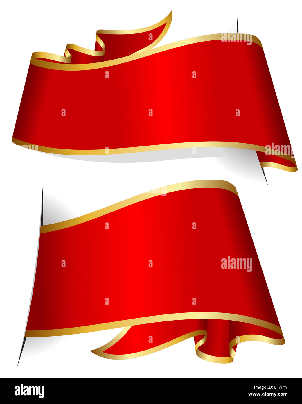 Red ribbon collection isolated on white background Stock Photo - Alamy