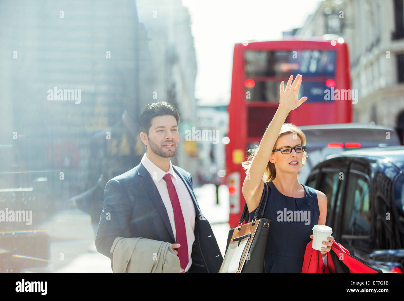 City life two people hi-res stock photography and images - Alamy