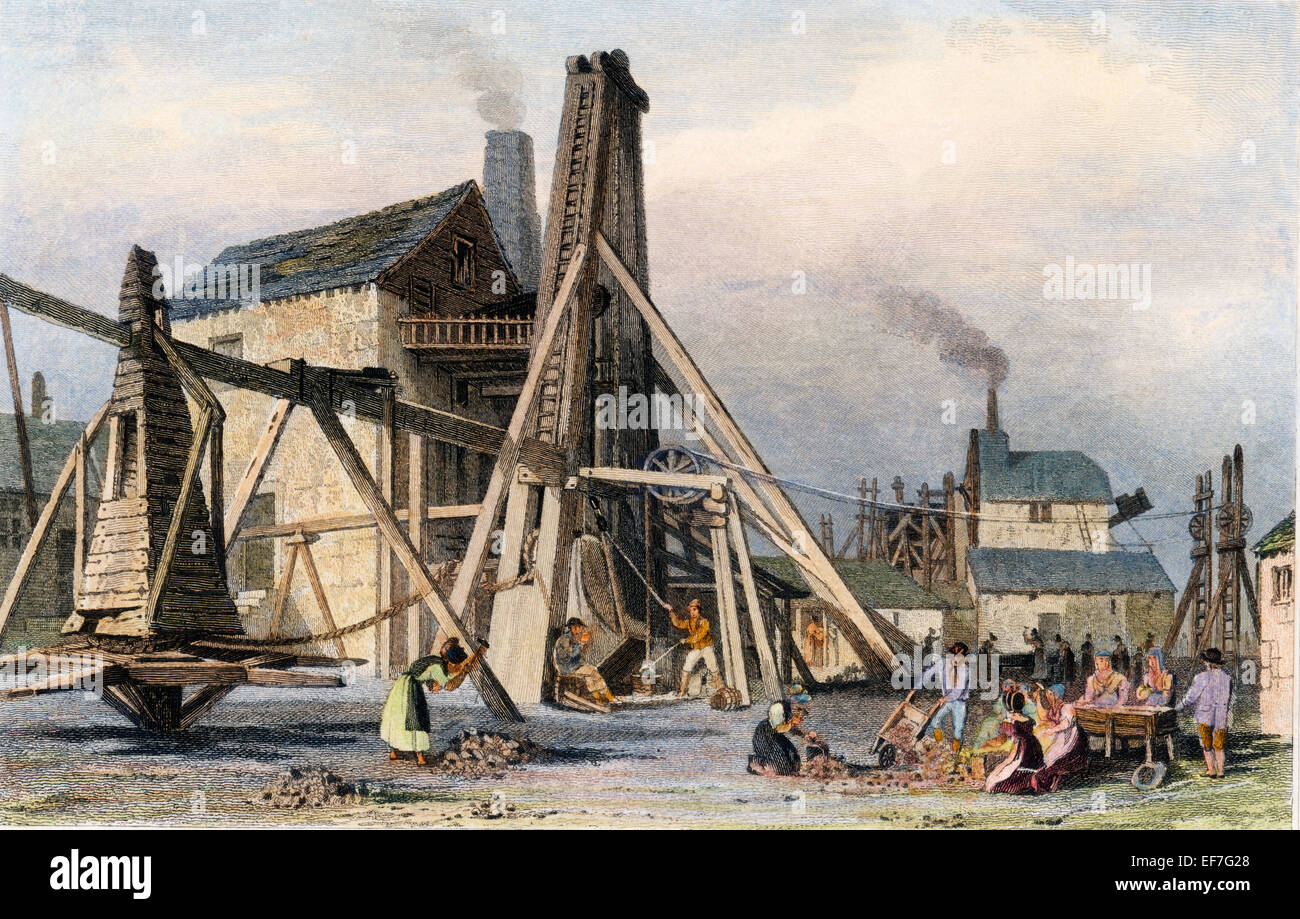 Dolcoath Copper Mine, Camborne, Cornwall, UK, 1831 Stock Photo - Alamy