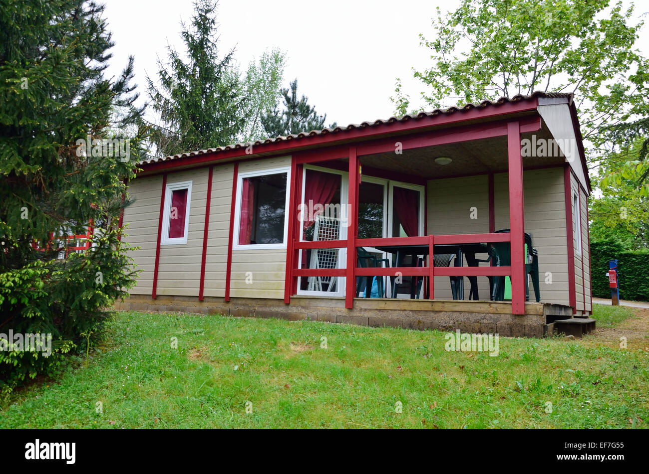 Camping cottage in the green lawn Stock Photo - Alamy