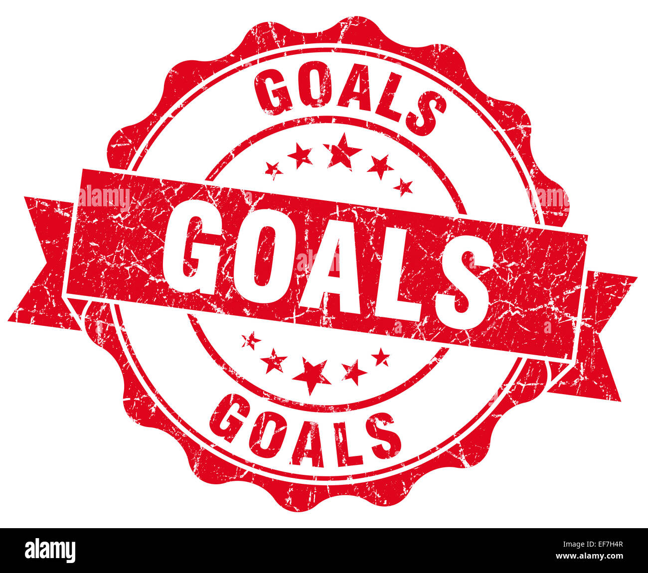 goals red grunge seal isolated on white Stock Photo - Alamy