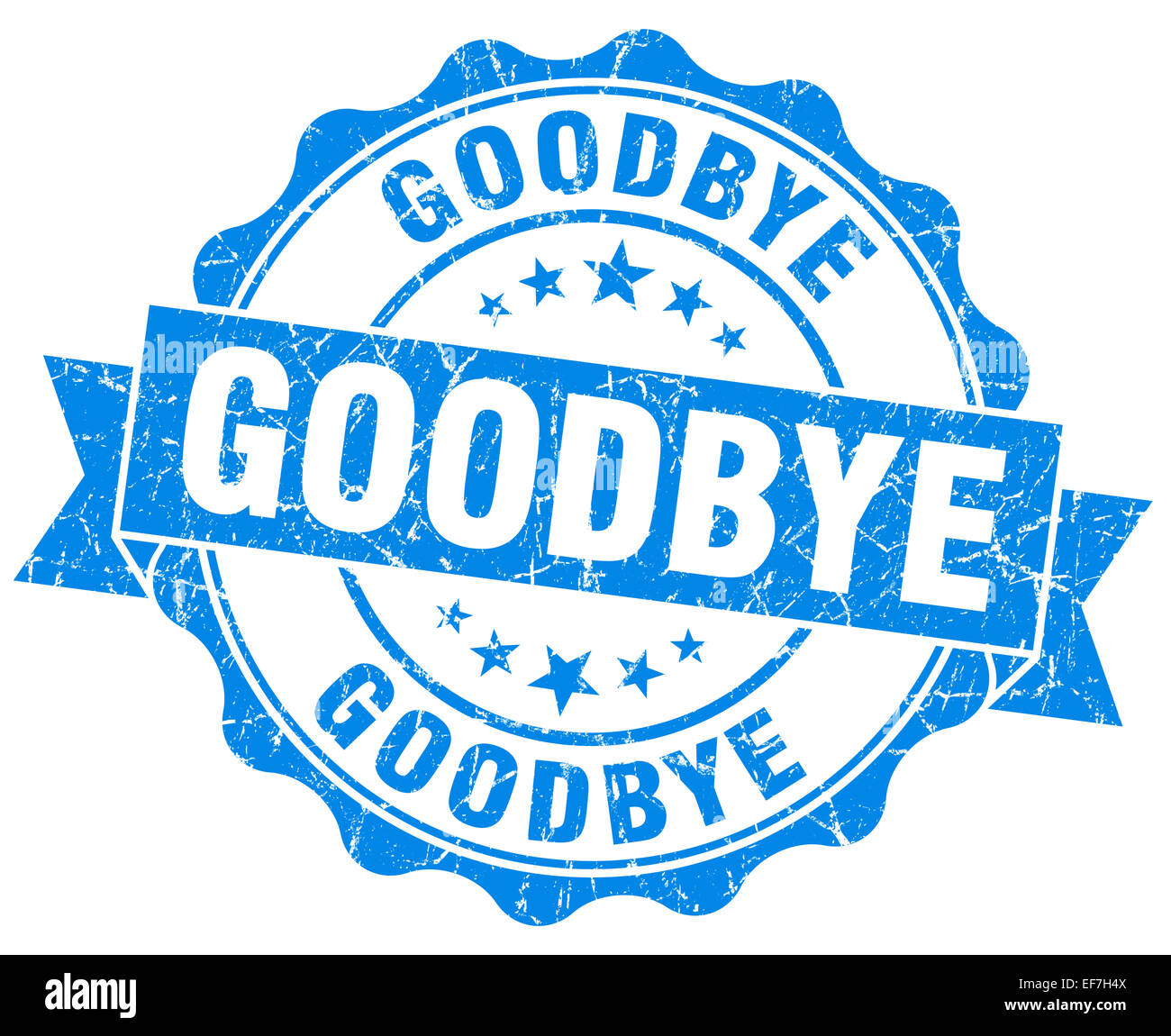 goodbye blue grunge seal isolated on white Stock Photo - Alamy