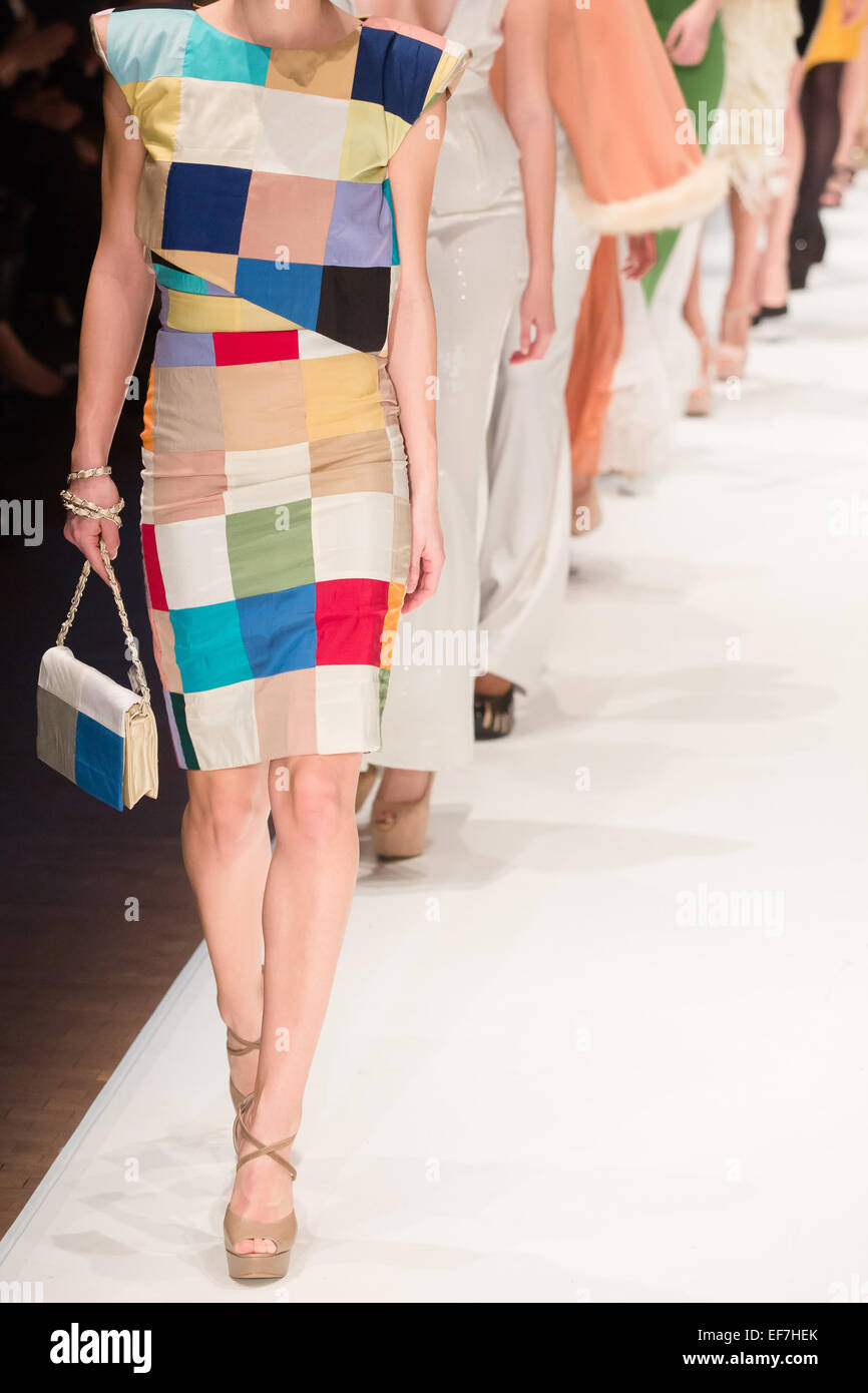 Fashion models at the runway during the fashion show Stock Photo - Alamy