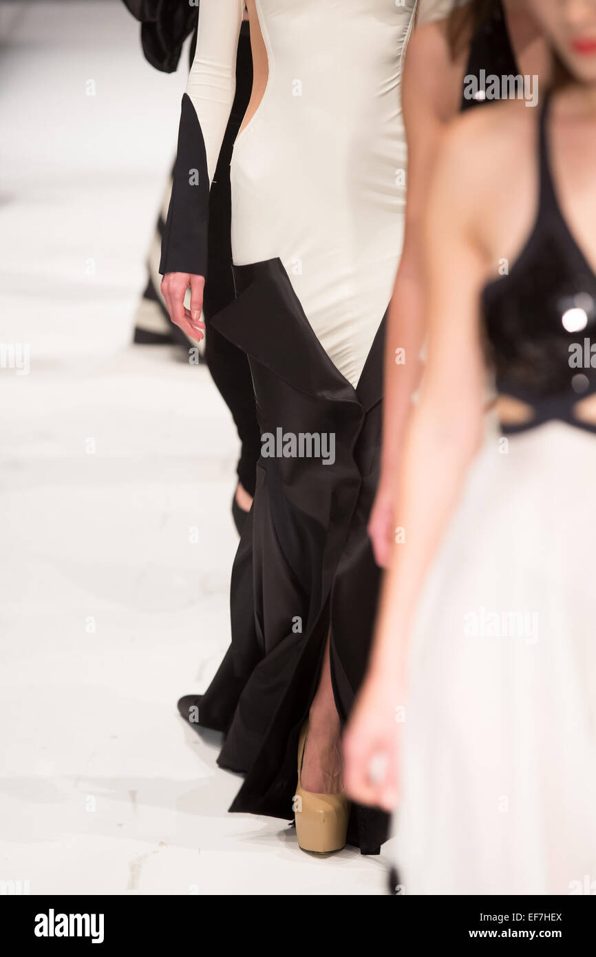Fashion models at the runway during the fashion show Stock Photo - Alamy