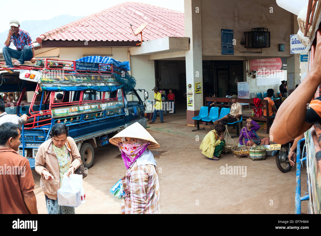 Local bus station in Pakse, Laos Stock Photo - Alamy