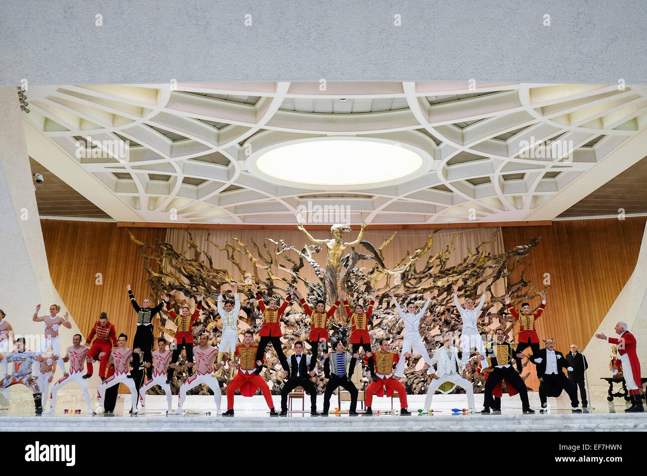Vatican City. 28th Jan, 2015. Pope Francis, General Audience in Nervi ...
