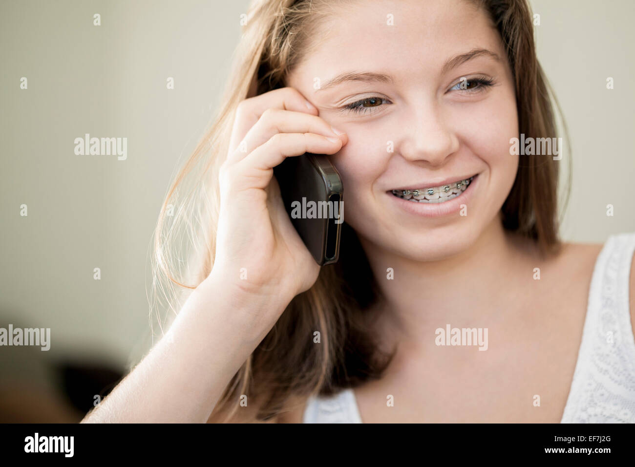 Girl on the phone Stock Photo - Alamy