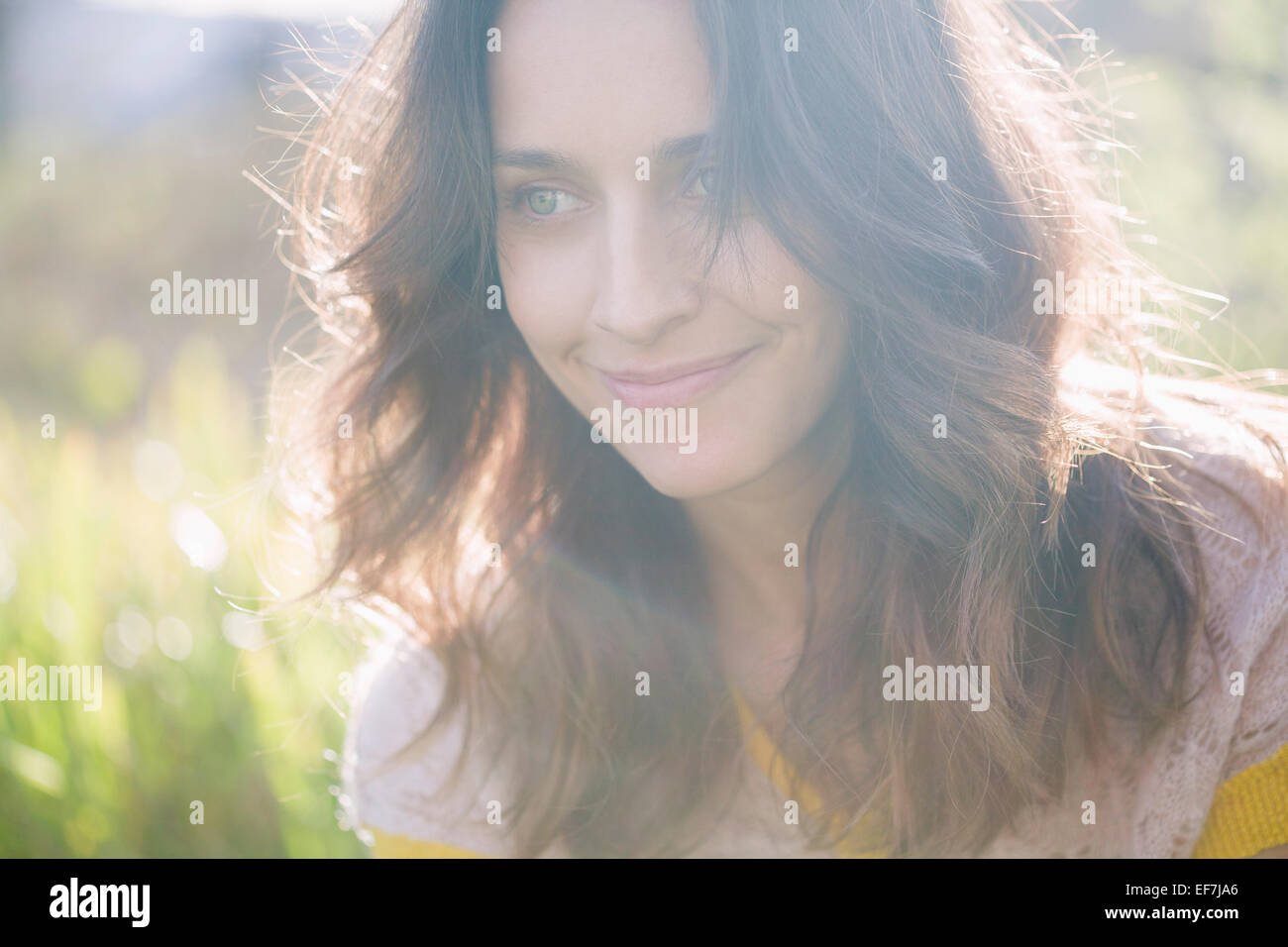 Beautiful woman smiling Stock Photo - Alamy