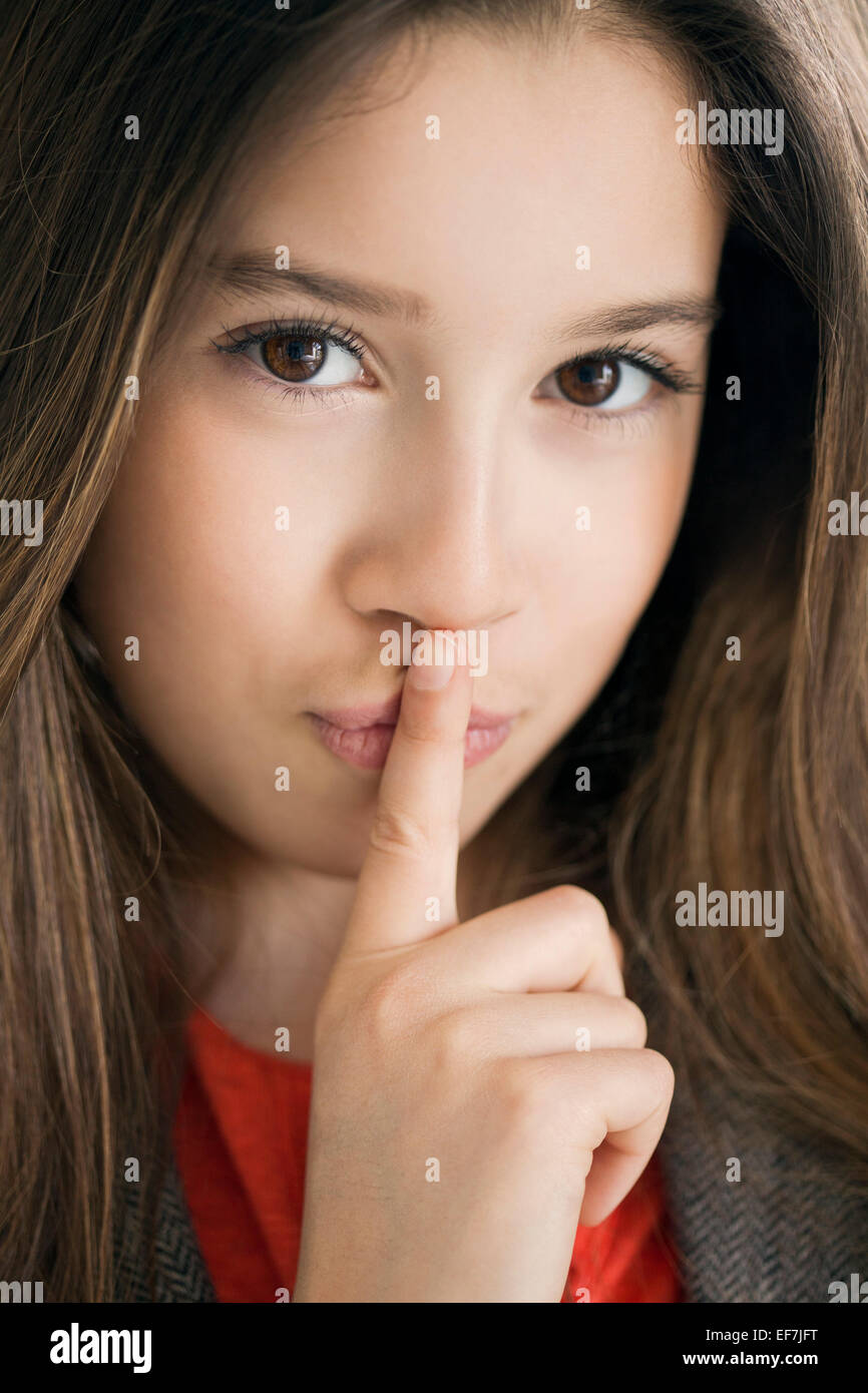 Shushing finger hi-res stock photography and images - Alamy