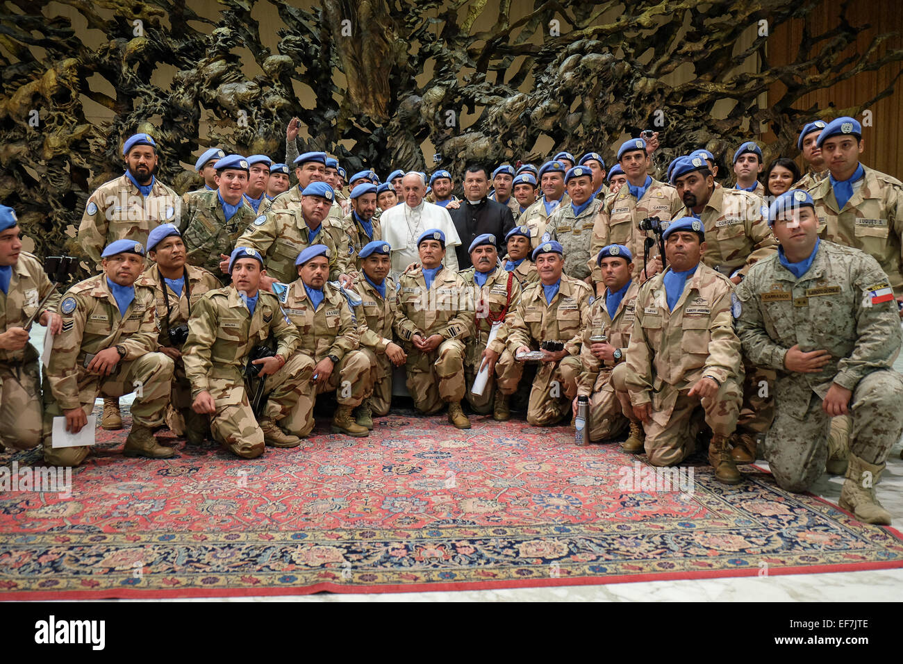 Vatican City. 28th Jan, 2015. Pope Francis, General Audience in Nervi ...