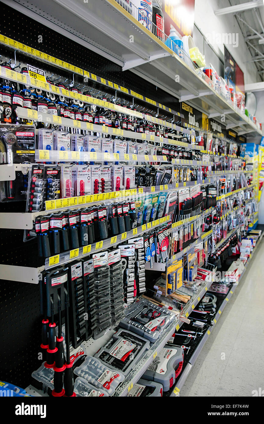 A wide range of products for sale in an auto parts shop Stock Photo - Alamy