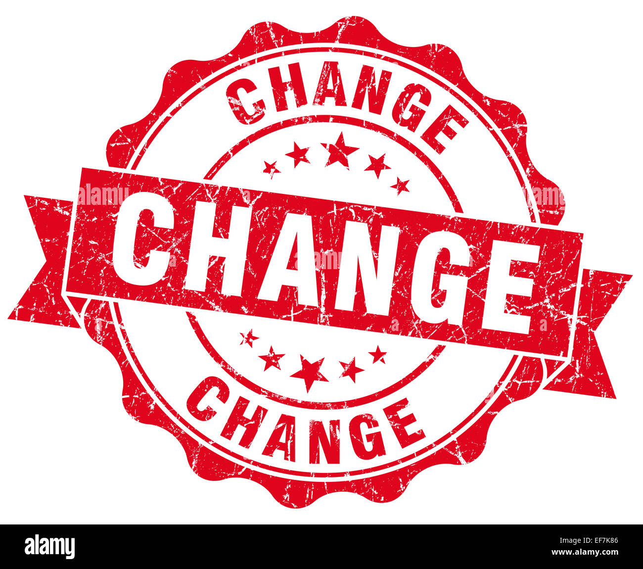 change red grunge seal isolated on white Stock Photo - Alamy