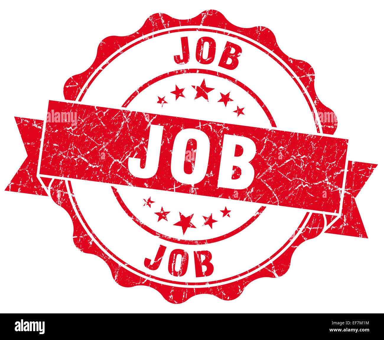 job red grunge seal isolated on white Stock Photo - Alamy