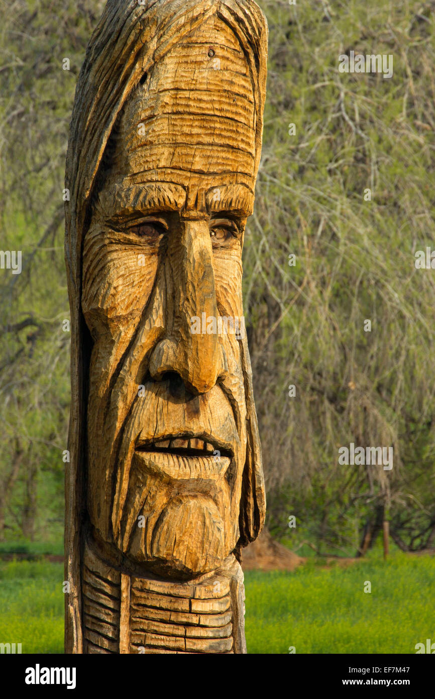 Native American carving, Larimer County, Colorado Stock Photo - Alamy