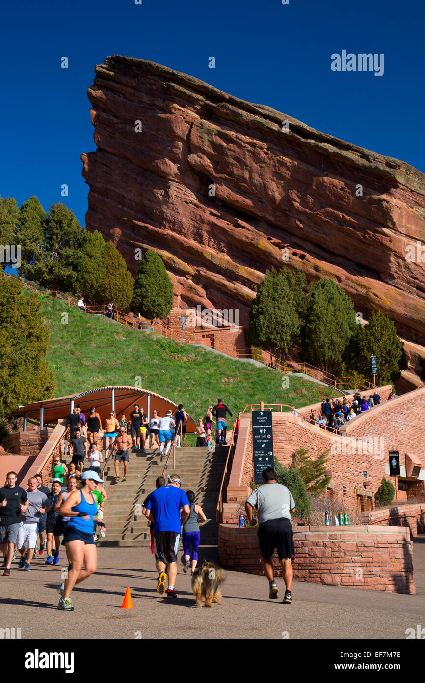 Exercising at Red Rocks, Red Rocks Park, Jefferson County, Colorado ...