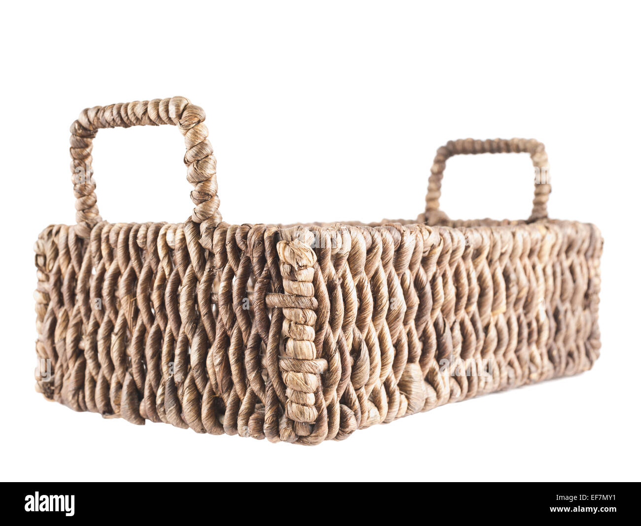 Brown wicker basket isolated Stock Photo - Alamy