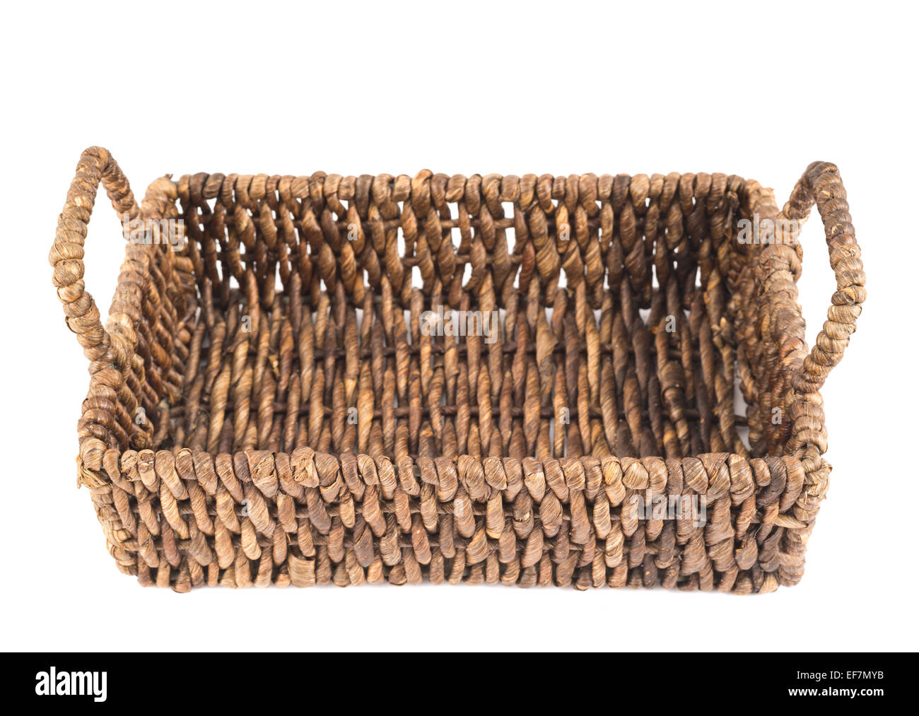 Brown wicker basket isolated Stock Photo - Alamy