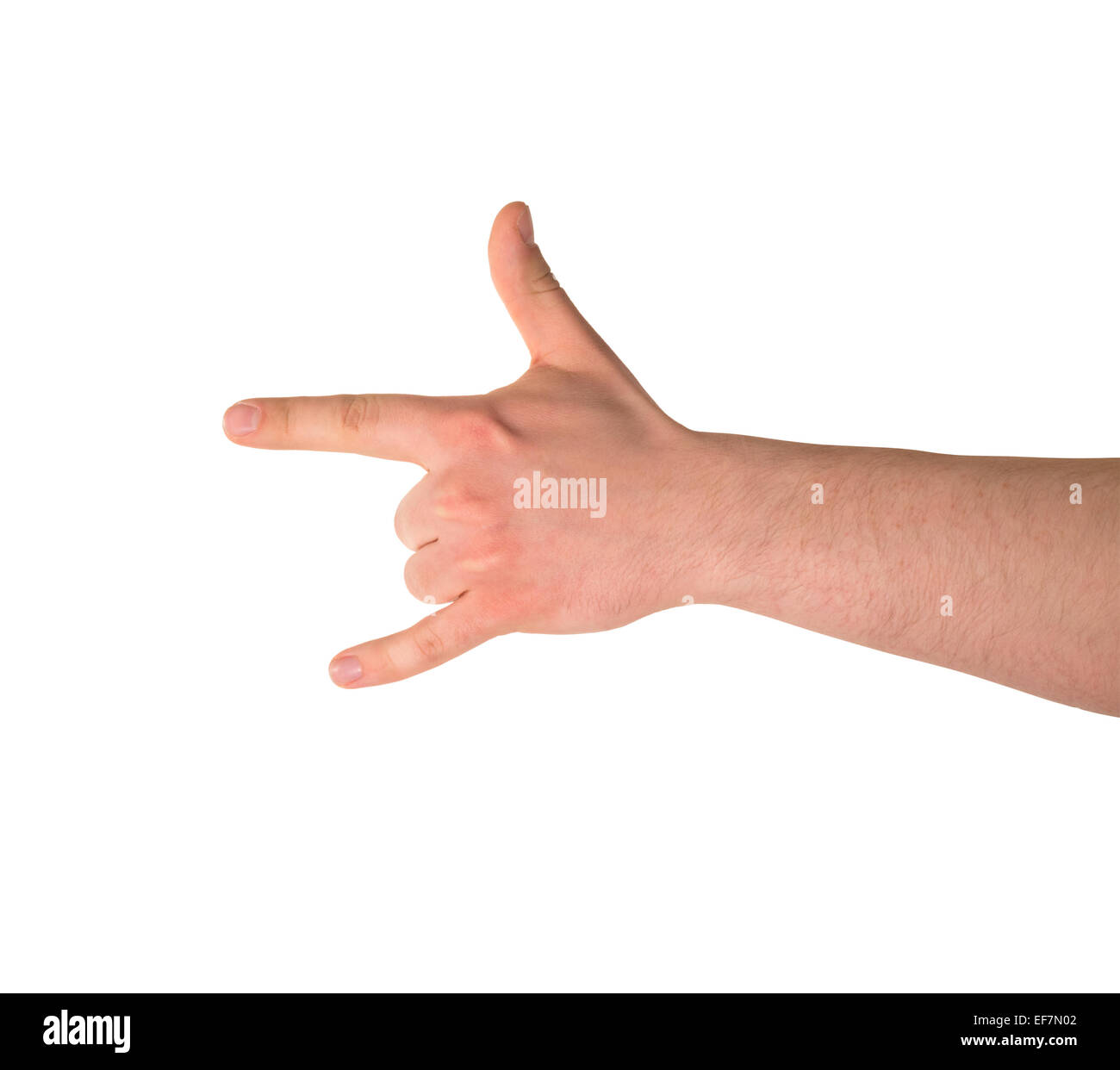 Sign of horns hand gesture isolated Stock Photo - Alamy