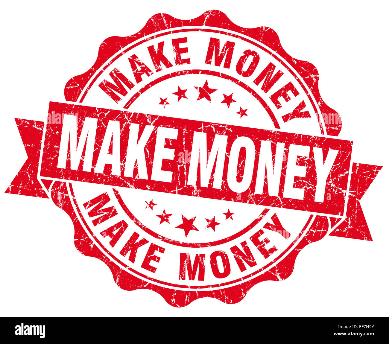 make money red grunge seal isolated on white Stock Photo - Alamy
