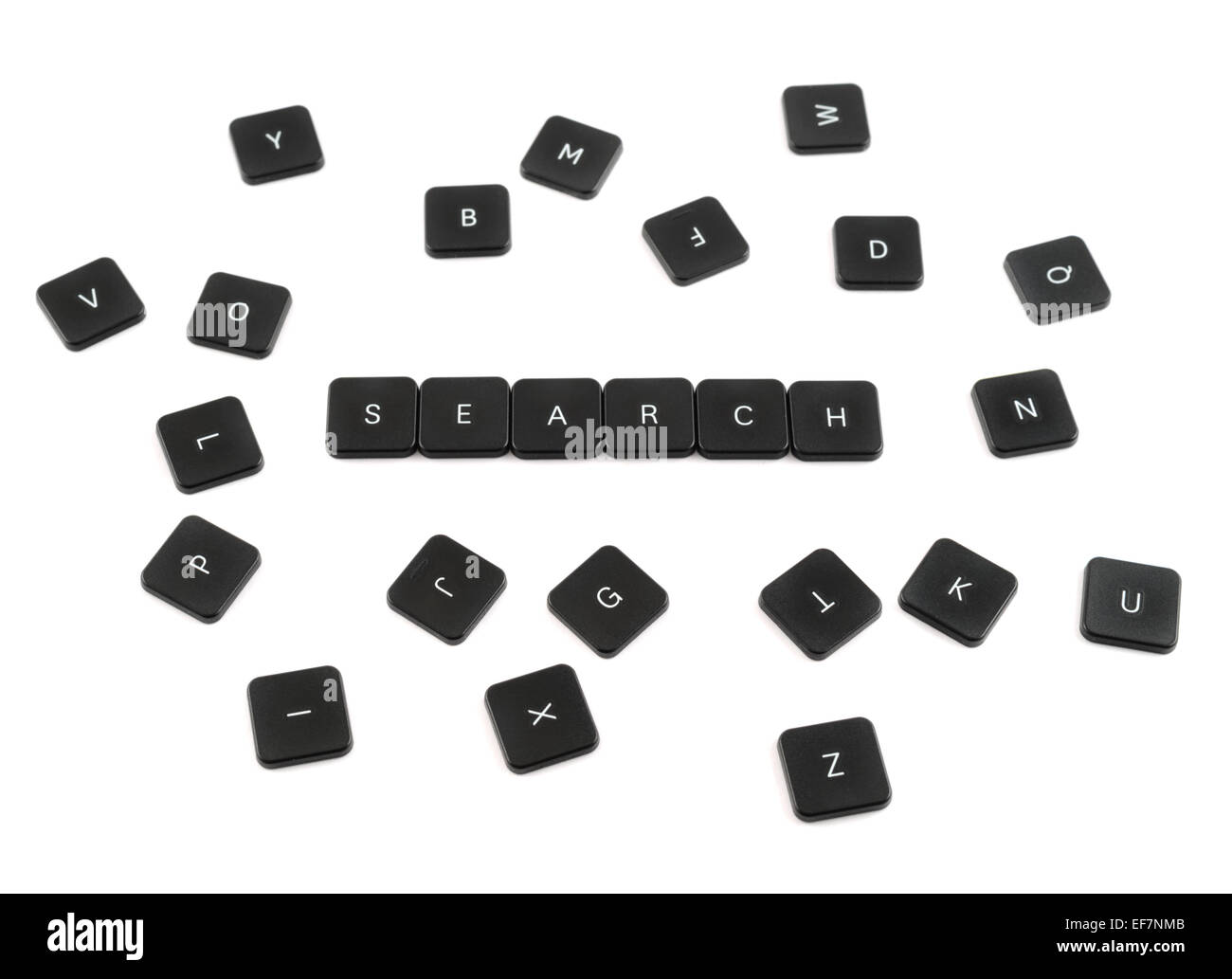 Word search made of keyboard buttons isolated Stock Photo - Alamy