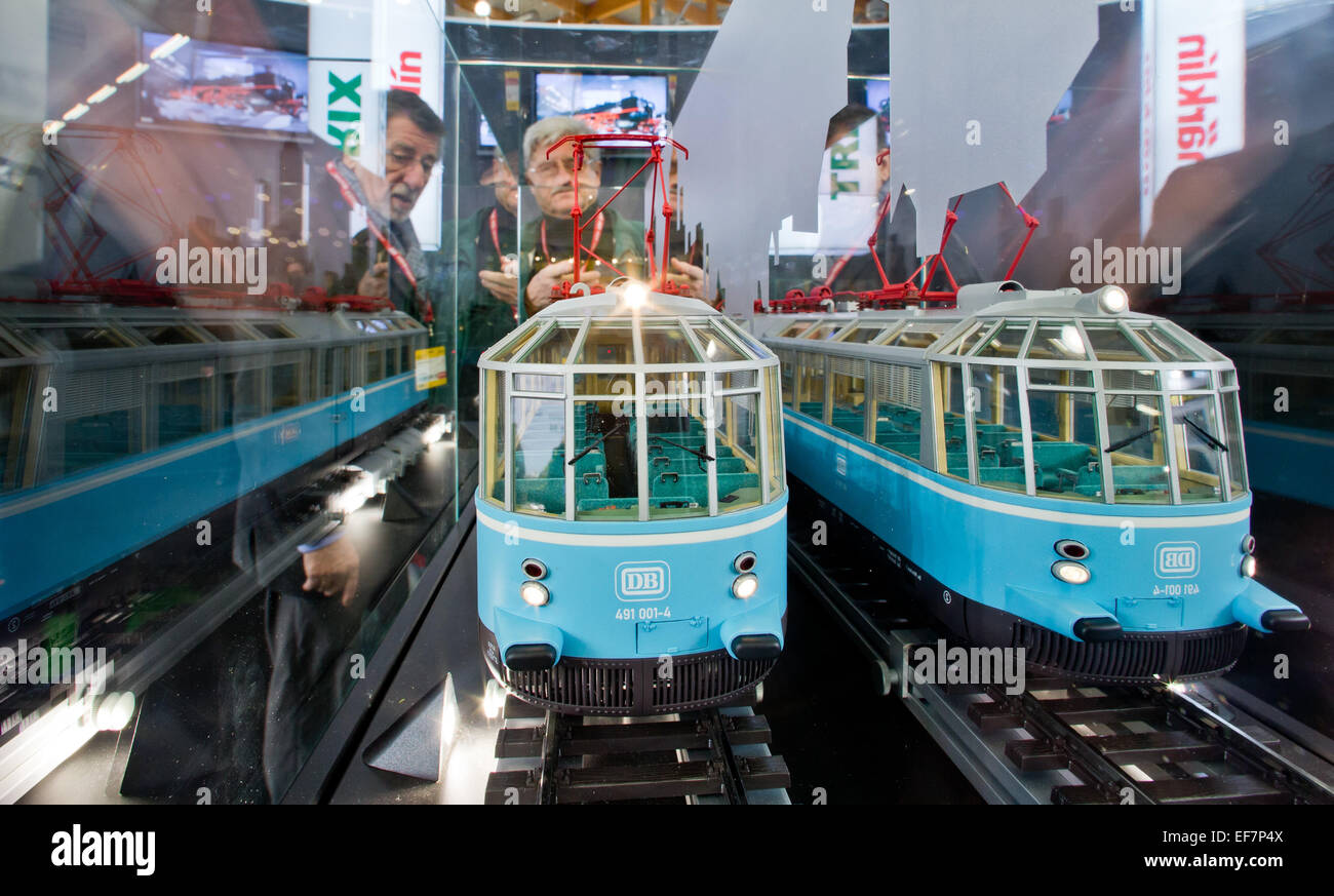 Nuremberg, Germany. 28th Jan, 2015. The model of the electric railcar ...