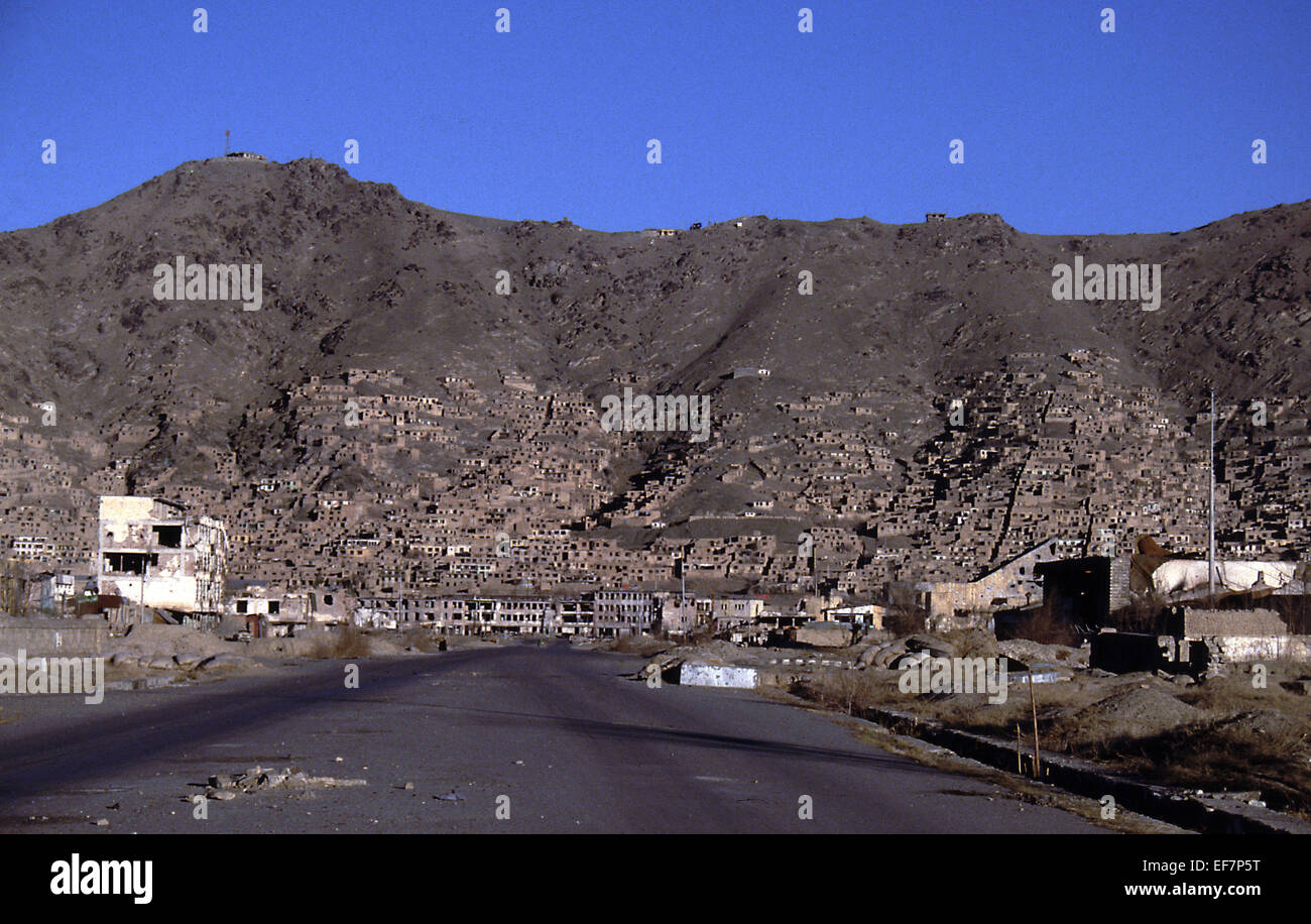 bombed street in Kabul Afghanistan 1994 Stock Photo - Alamy