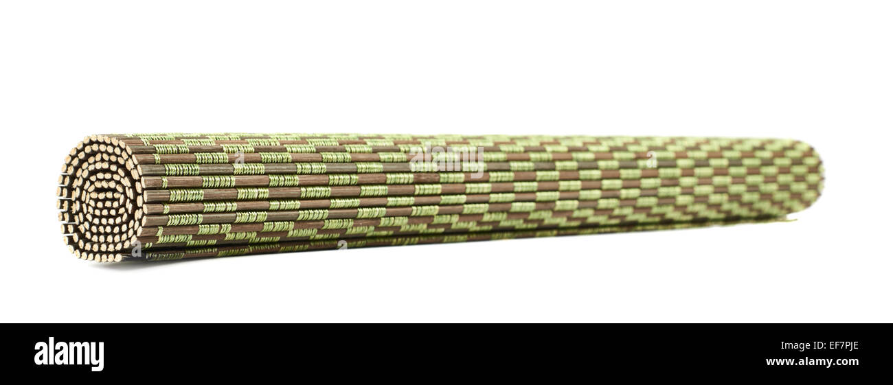 Rolled straw mat isolated Stock Photo - Alamy