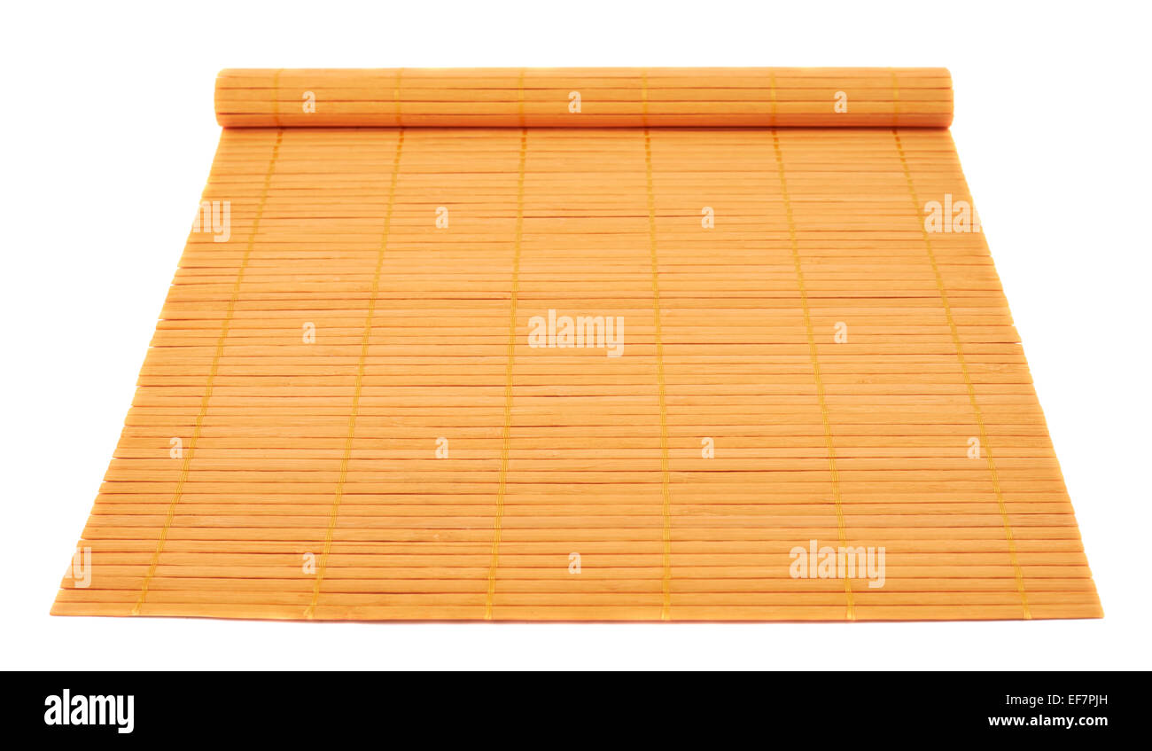 Rolled straw mat isolated Stock Photo - Alamy
