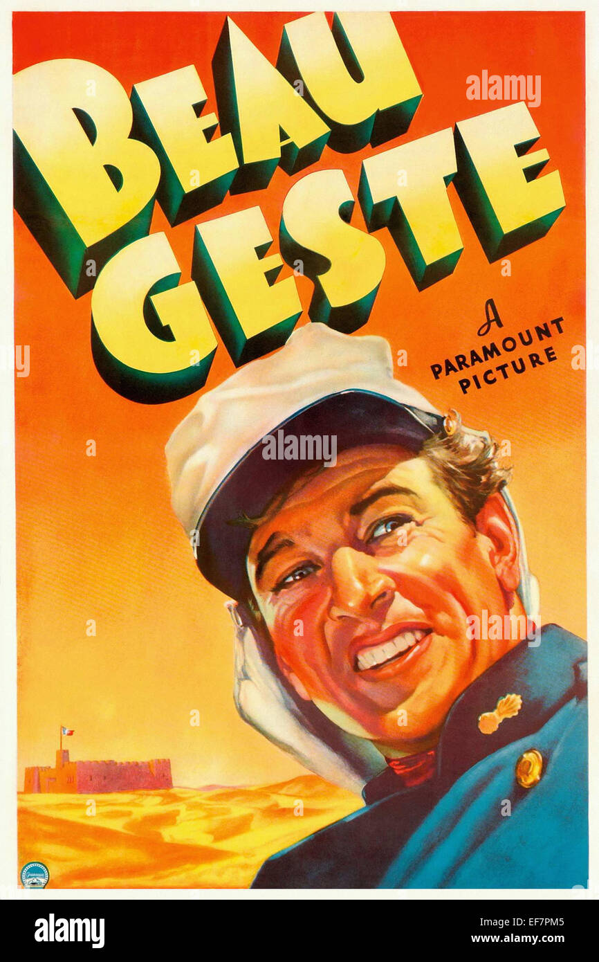 Beau Geste - Gary Copper - Movie Poster Stock Photo - Alamy