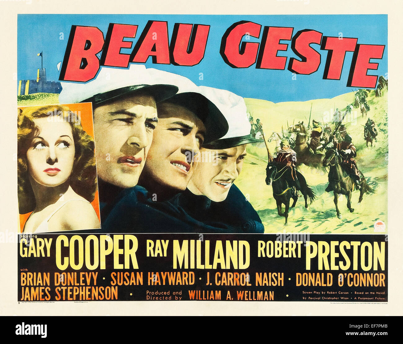 Beau geste gary copper movie poster display hi-res stock photography ...
