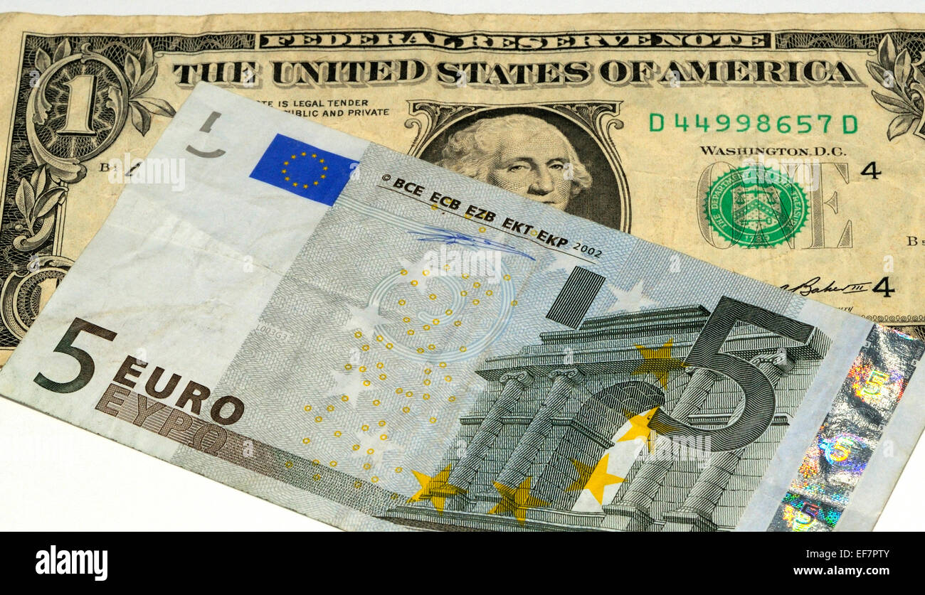 Dollar euros bank notes hi-res stock photography and images - Alamy