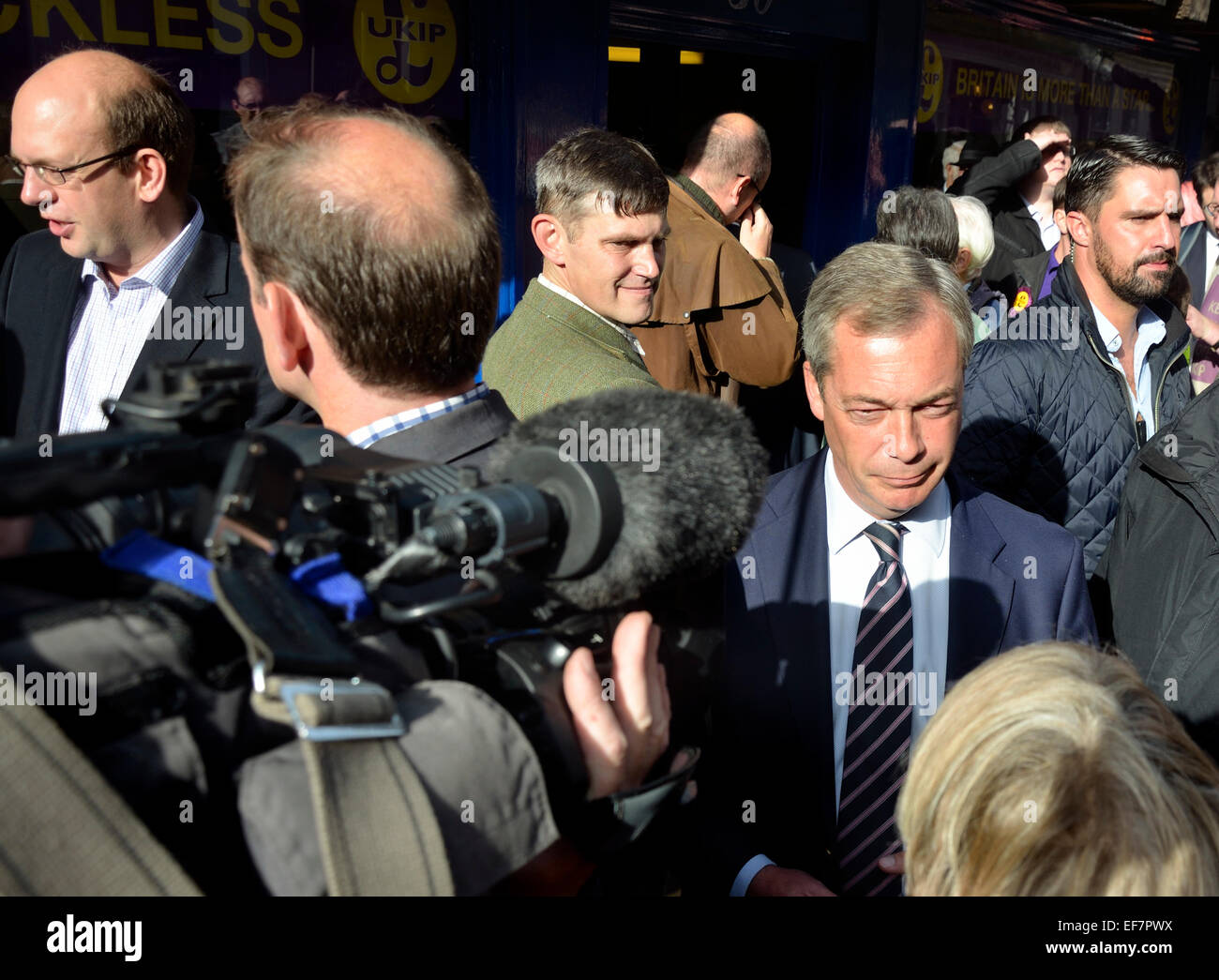 Nigel Farage, Mark Reckless, Douglas Carswell (bald head) and UKIP ...