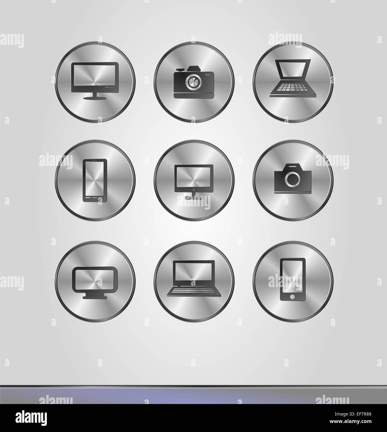 Silver business icons Stock Photo - Alamy