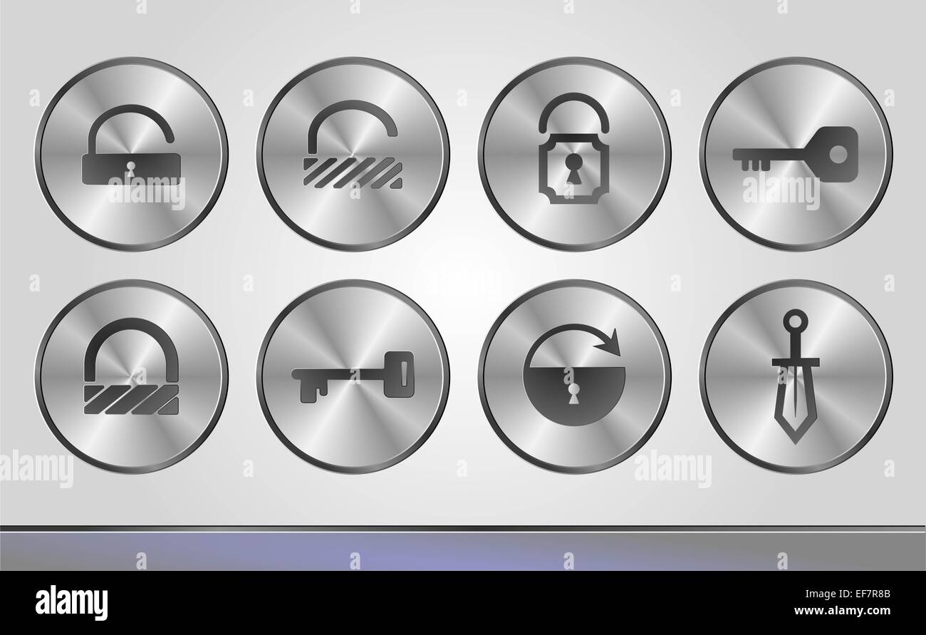 Silver business icons Stock Photo - Alamy