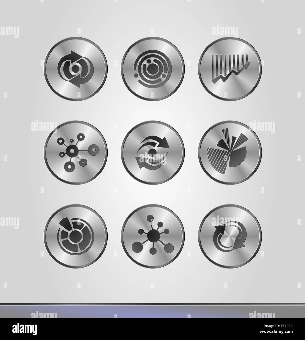 Silver business icons Stock Photo - Alamy