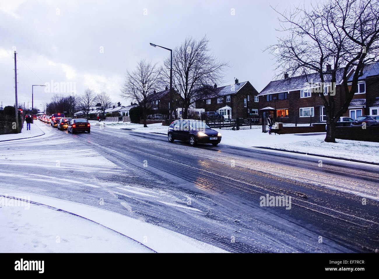 Beacon road, winter, Snow and ice in Bradford, West Yorkshire Stock ...