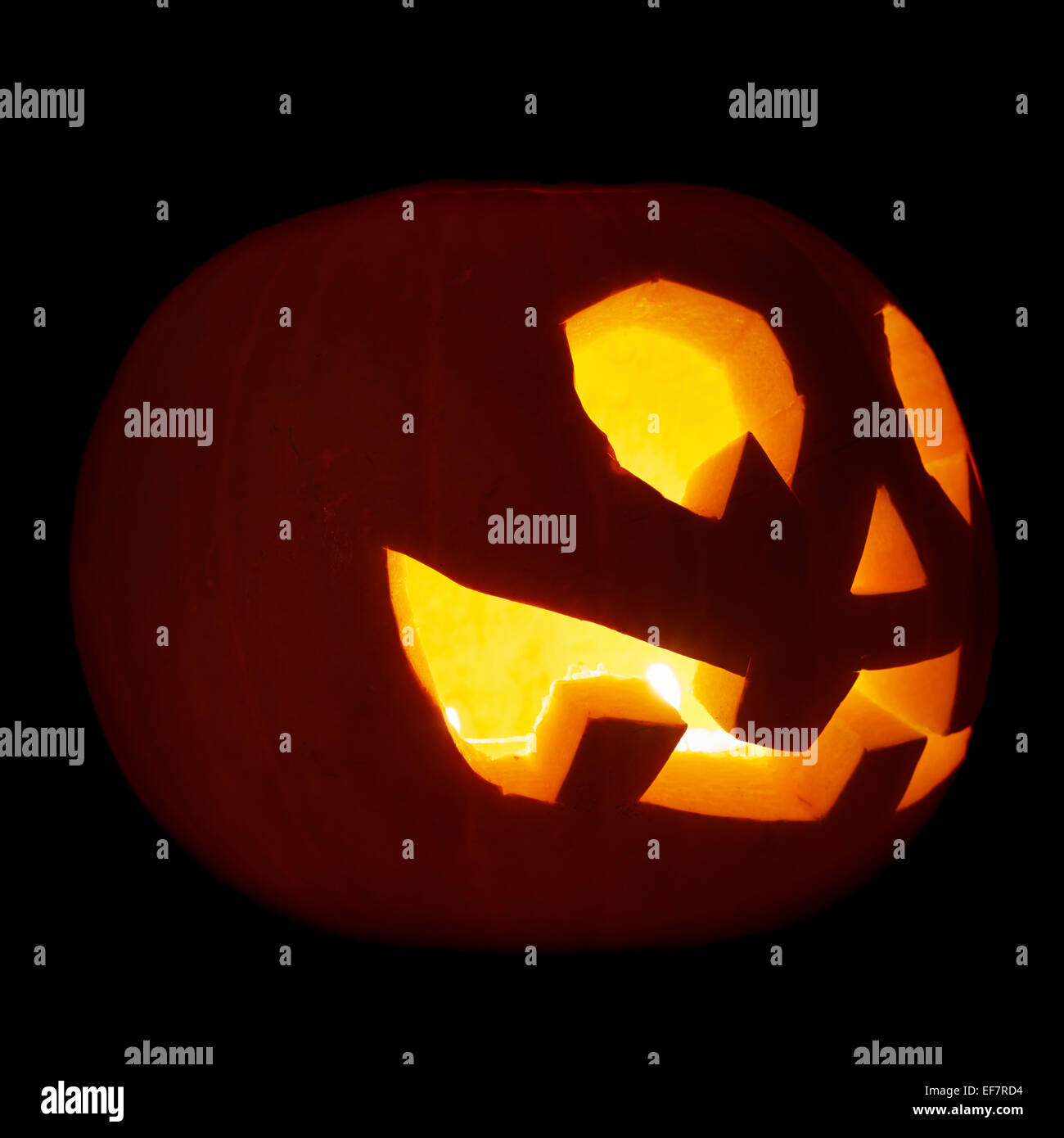 Glowing Jack-o'-lantern pumpkin isolated Stock Photo - Alamy